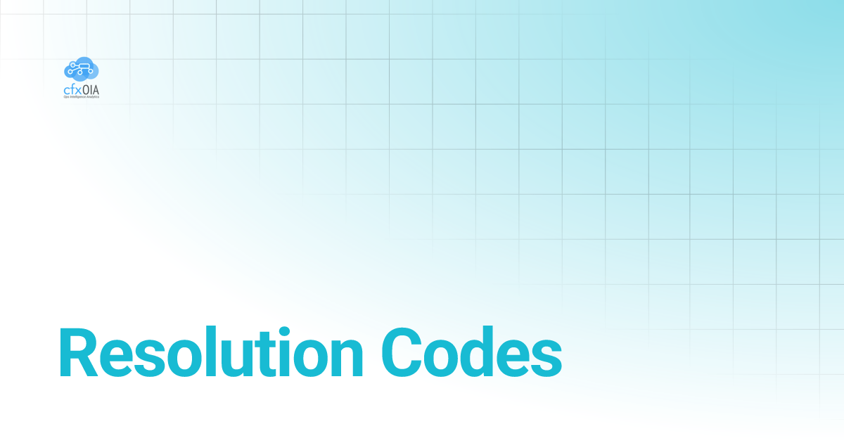 Resolution Codes | cfxOIA